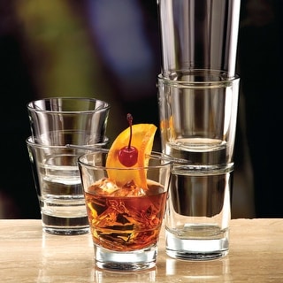 Libbey Endeavor Stacking DuraTuff Cooler Glasses, 16-ounce, Set of 12 ...