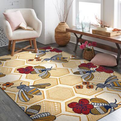 Sevita Darling Modern Buzzing Bees Area Rug - Overstock - 32035903