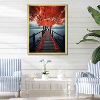 Designart "Pier Piers Embrace II" Coastal Pier Framed Wall Art Living ...