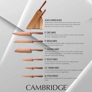 Rame Copper 12-Piece Cutlery Set with Block - Bed Bath & Beyond - 37417570