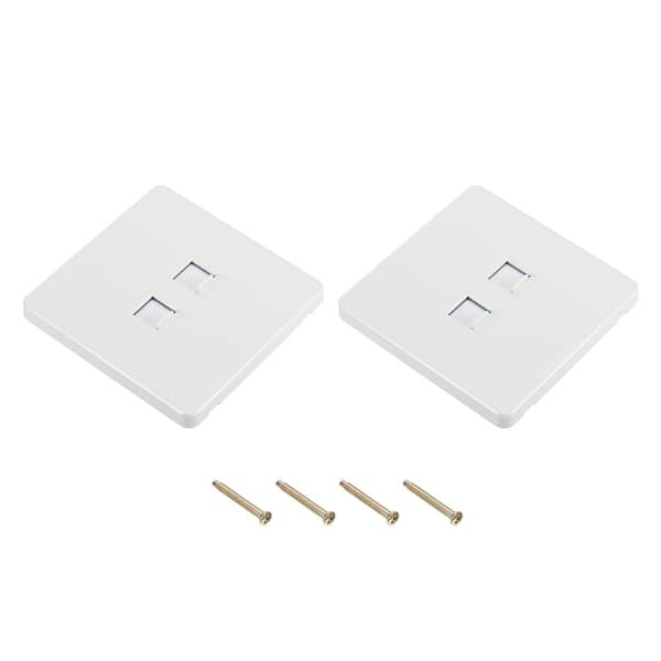 Ethernet Socket Dual Port RJ45 CAT6 Wall Plate White for Networking Box ...