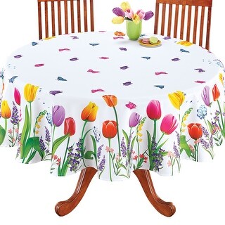 Spring Tulip Garden Printed Tablecloth - Bed Bath & Beyond - 39942770