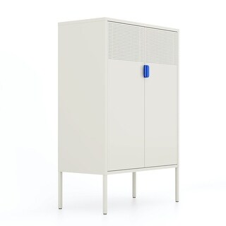 Metal Storage Locker Cabinet, Adjustable Shelves Free Standing ...