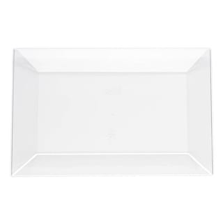 Solid Rectangular Disposable Plastic Plate Packs - Party Supplies - Bed ...