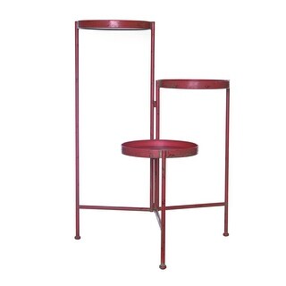 Transpac Metal 30 in. Red Spring KD Folding Plant Stand - Bed Bath ...
