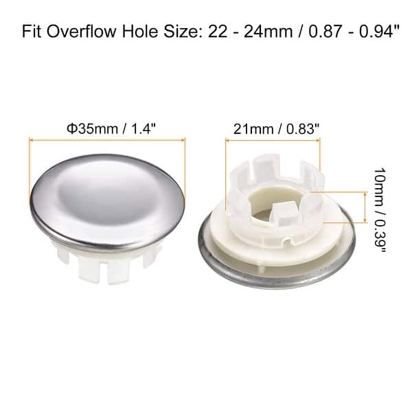 21mm Sink Trim Overflow Cover Ring Double Layer Metal Hole Insert in ...