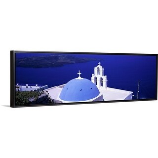 "Aegean Sea Firostefani Santorini Greece" Black Float Frame Canvas Art ...