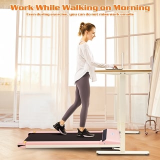 Under Desk Walking Treadmill for Home, Portable Mini Treadmill-Pink ...