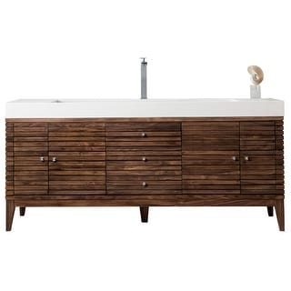 James Martin Vanities Linear 72" Single Vanity, Mid Century Walnut ...