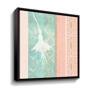 Pink and Mint Flower Panel by Flora Kouta Gallery Wrapped Floater ...