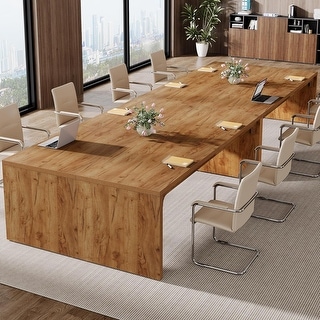 Brown Wood 13FT Rectangular Conference Table - Bed Bath & Beyond - 41043624