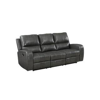 Elle 82 Inch Powered Recliner Sofa, Genuine Leather Upholstery, Smooth ...