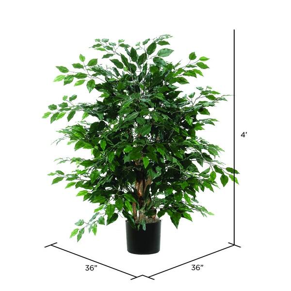 Vickerman 4' Artificial Ficus Extra Full Bush, Black Plastic Pot. - Bed ...