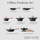 Country Kitchen 14 Piece Kitchen Cookware Set, Nonstick Cast Aluminum ...