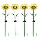 Sunflower Solar Powered Glass Garden Stakes (4 Pieces) - Bed Bath ...