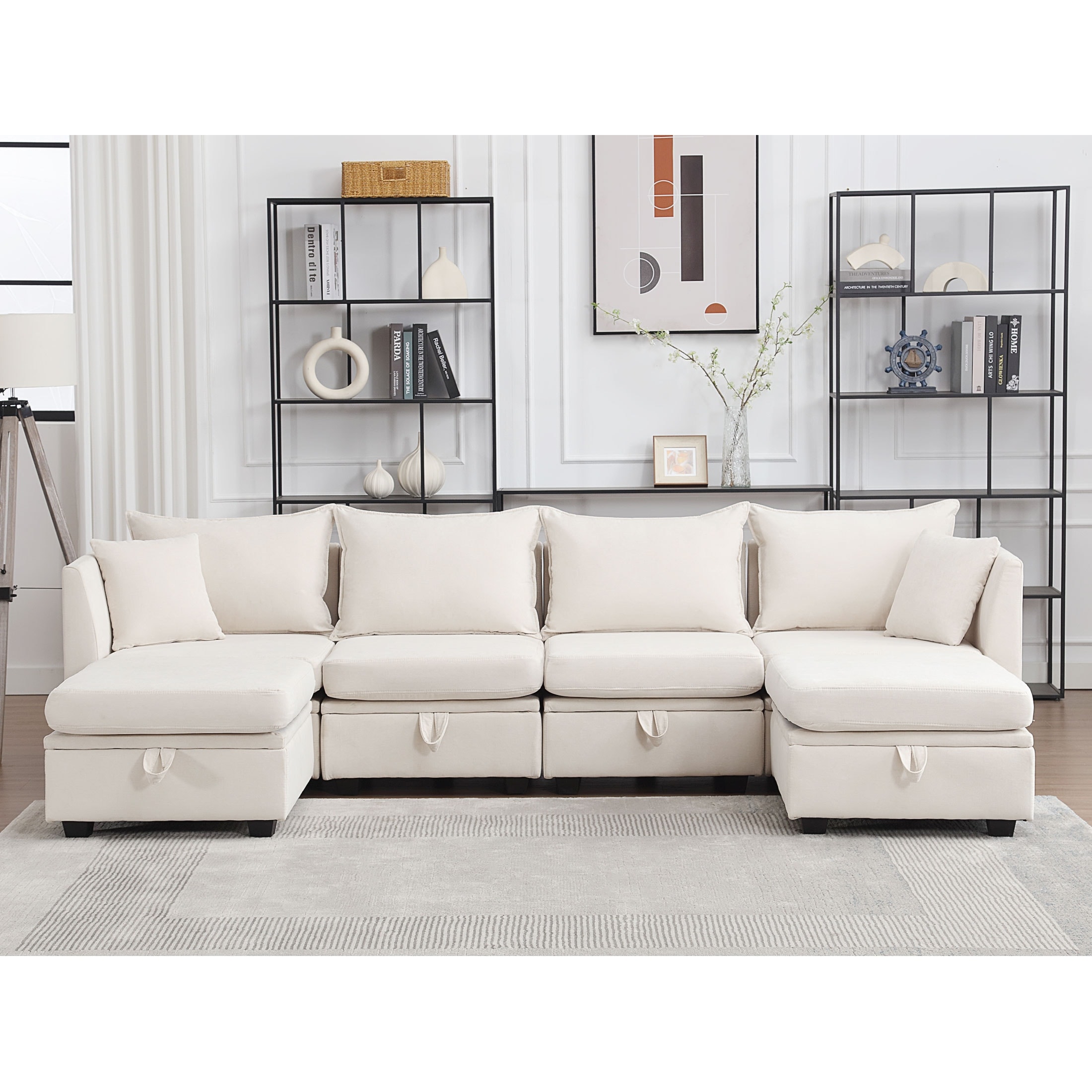 86.6 Inch 3-Seater Sofa with Extra Deep Seat, Corduroy Convertible ...