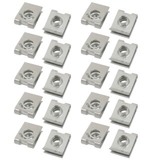 M6 19mmx14mm Iron Extruded U Nut Clip Silver Tone 20pcs - Silver Tone ...