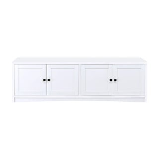 4 Doors Wooden TV Stand with Square Knobs Handles - Bed Bath & Beyond ...