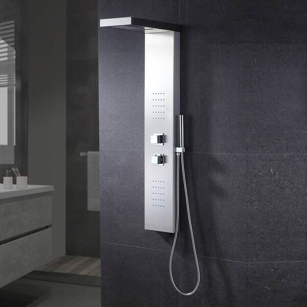 Luxier SP20-CEC 48" Thermostatic Waterfall Shower Panel Tower System ...
