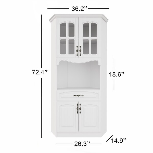 Corner microwave hutch store