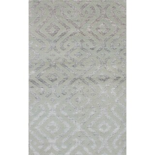 ECARPETGALLERY Hand-knotted La Seda Green Silk, Wool Rug - 5'0" x 7'11 ...