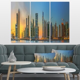 Designart "Business Bay and Downtown Dubai" Cityscape Canvas Print ...
