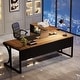 63-inch L-shapped Executive Desk Computer Desks with Wheeled File ...
