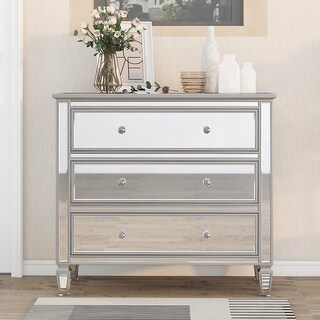 Modern Silver Finished Storage Cabinet Dresser for Living Room - Bed ...