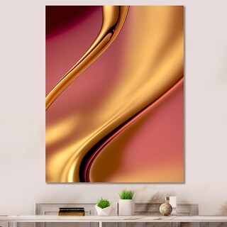 Designart "Luscious Liquid Gold In Subdued Pink And Taupe X" Abstract ...