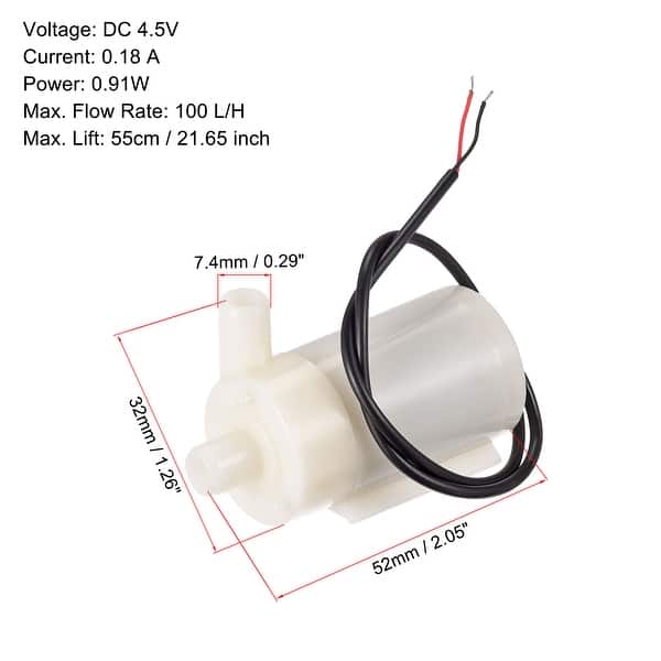 Micro Mini Water Pump DC 4.5V Horizontal Style for Plant Watering - 2 ...