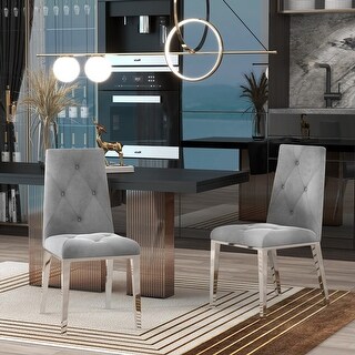 Modern Fabric Dinning Chairs with Chrome Legs ,Set of 2 - Bed Bath ...