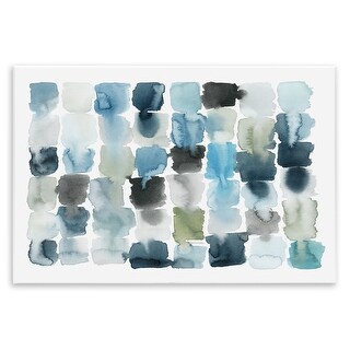 Stupell Ocean Inspired Abstract Tiles Blue Green Watercolor Wood Wall ...