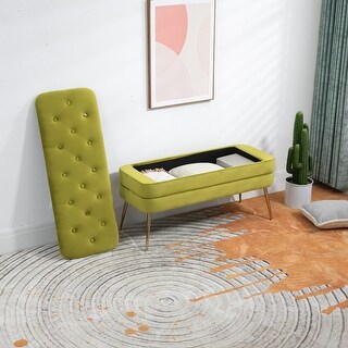Velvet Upholstered Storage Bench, Standard Benches, Banquette Bench ...