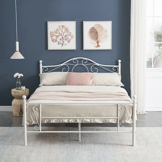 Full Size Bed Frame No Box Springs Needed Full Bed frame with Slats ...