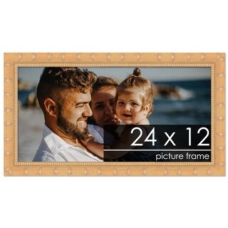 24x12 Bamboo Wood Tone Complete Wood Picture Frame with UV Acrylic ...