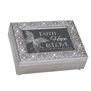 8" Gray and Black Rectangular Religious Musical Box - Bed Bath & Beyond ...