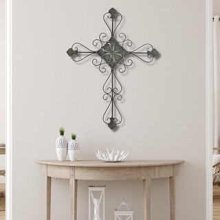 Gray Metal Cross Wall Decor - Bed Bath & Beyond - 36267520