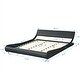 Faux Leather Upholstered Bed Frame led lighting Curve King Size Gray ...