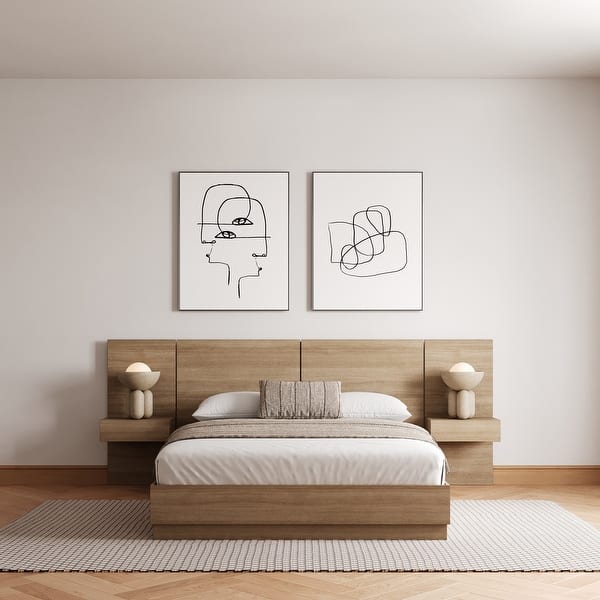 bed frame with bedside table