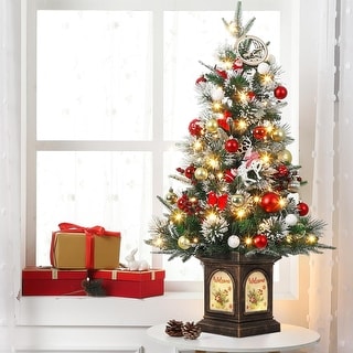 3ft Pre-Lit Artificial Mini Christmas Tree with Vintage Bells Base - Bed Bath & Beyond - 42245667