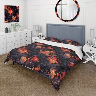 Designart "Ember Twilight Moody Patterns II" Cottage Bedding Cover Set ...