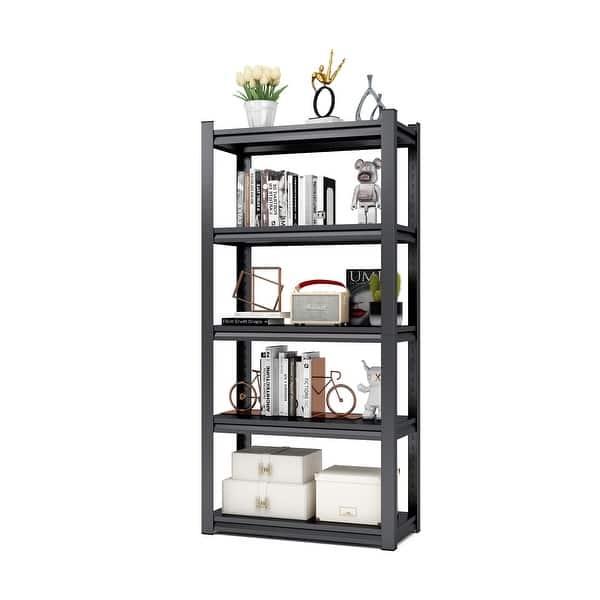 5-Tier Display Cabinet Open Back Wall Hutches with Adjustable Shelving ...