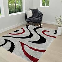 HR Lava Red, Black, Silver Shag Rug for Living Room Decor Rug Trends ...