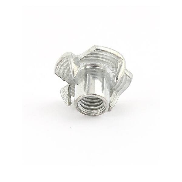 50Pcs 4 Prongs Carbon Steel Zinc Plated T-Nut Tee Nut M5 x 8mm - Silver ...