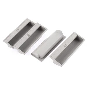 4pcs Gray Plastic Drawer Door Cabinet Recessed Flush Pull Handle Grip 4 ...