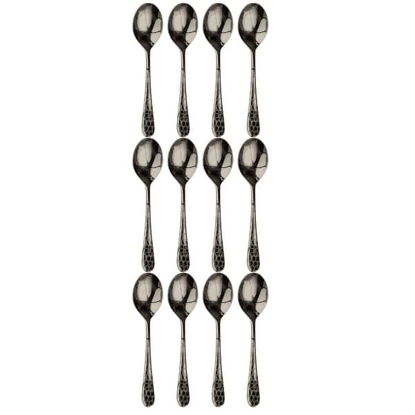 Mepra Coccodrillo American Coffee Spoon - 12 Pieces - Black Gold - Bed ...