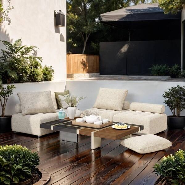 Outdoor Modular Sofa with Aluminum Structure and Support Cushion - Bed ...