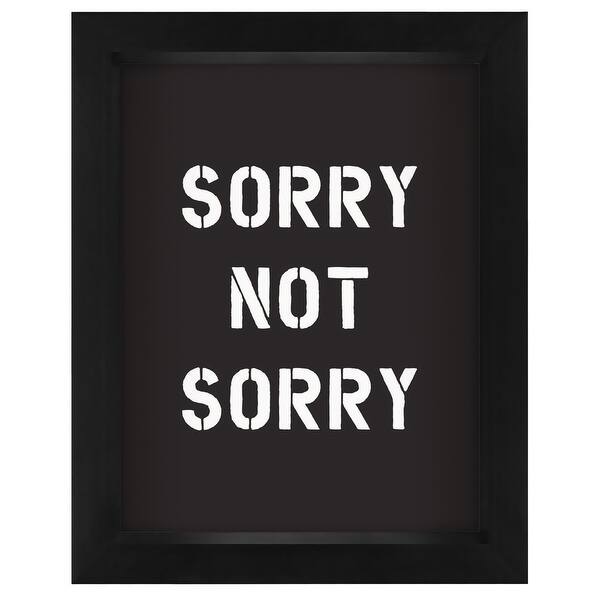 Americanflat Black Framed Shadow Box Sign Decor 'Sorry Not Sorry' Funny ...