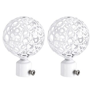 2x Iron Decorative Curtain Rod Finials Drapery Rail Head Fit Dia. 19mm ...