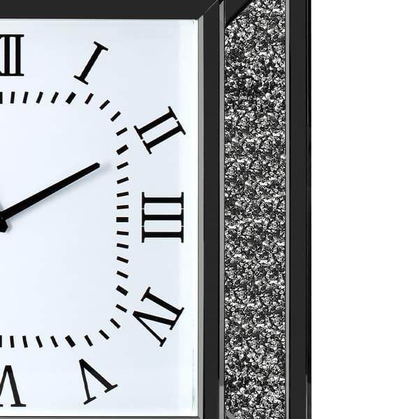mirrored wall clock black